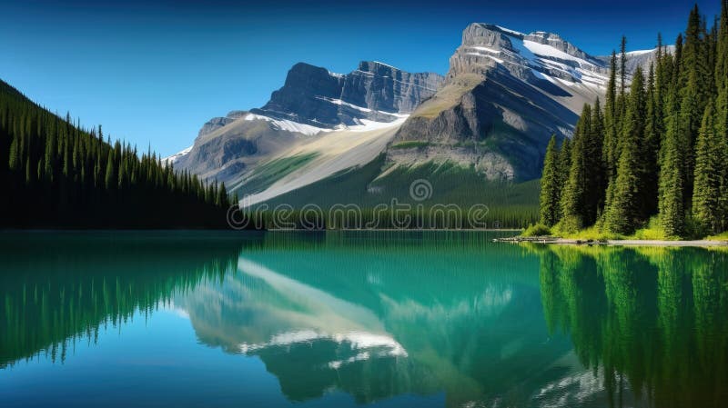 Beautiful Mountain Reflection on the Water. Generative AI Stock ...