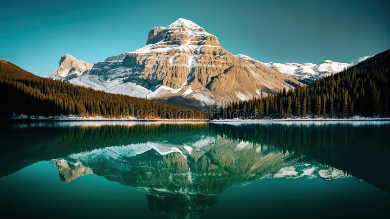 Beautiful Mountain Reflection on the Water. Generative AI Stock ...
