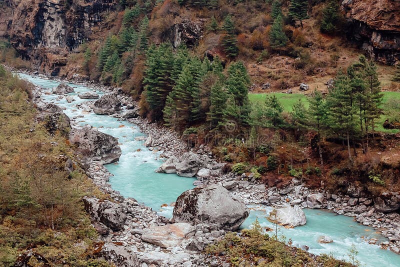 Beautiful Mountain River in Himalayas. Nepal Stock Image - Image of ...