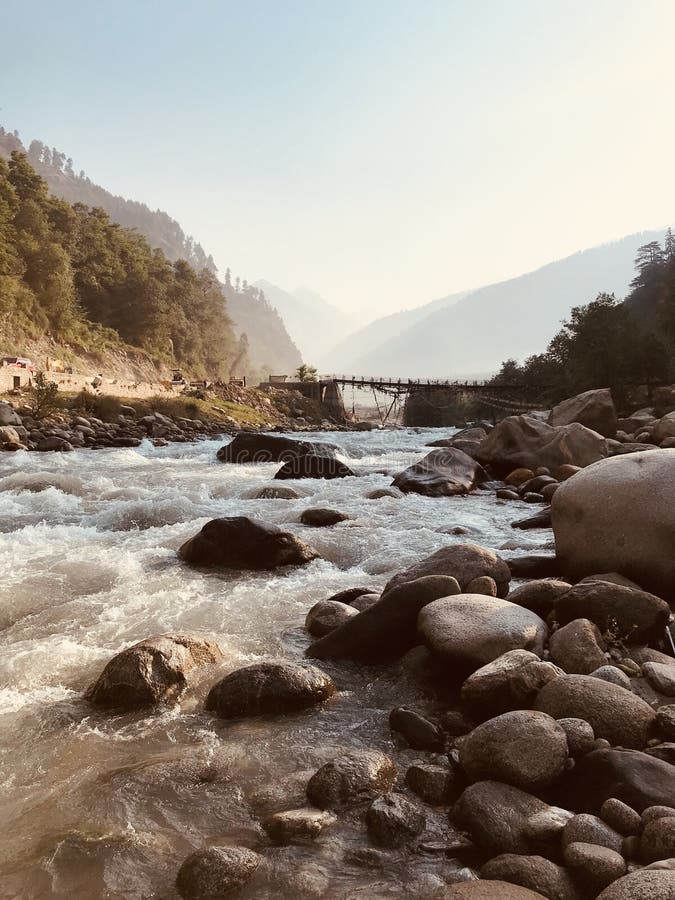 Beautiful Mountain and River Stock Image - Image of river, scenery ...