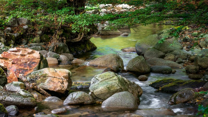 Beautiful Mountain River with Rocks Stock Photo - Image of natural ...