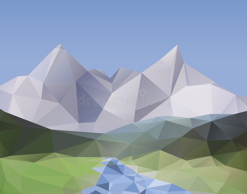Beautiful Mountain Scenery - Polygon Background Stock Vector ...