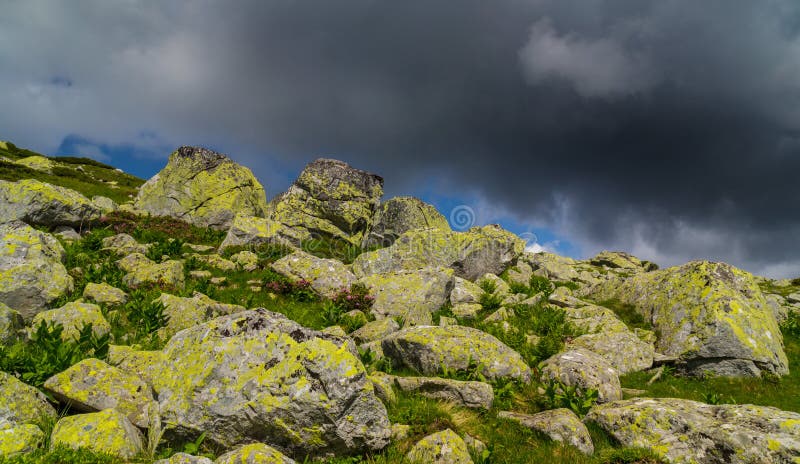 Beautiful Mountain Scenery in the Transylvanian Alps Stock Photo ...
