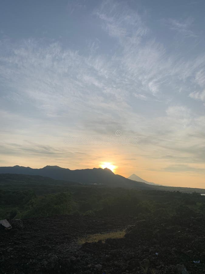 Beautiful Mountain and Sunrise in the Morning Day Stock Image - Image ...