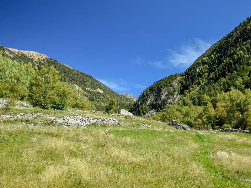 Beautiful Mountain Valley Landscape Stock Photo - Image of grass ...