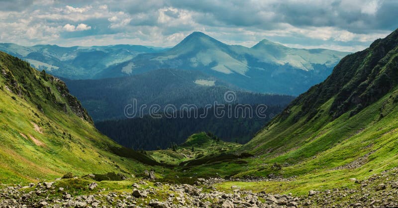 Beautiful mountain valley stock photo. Image of mountain - 55571070