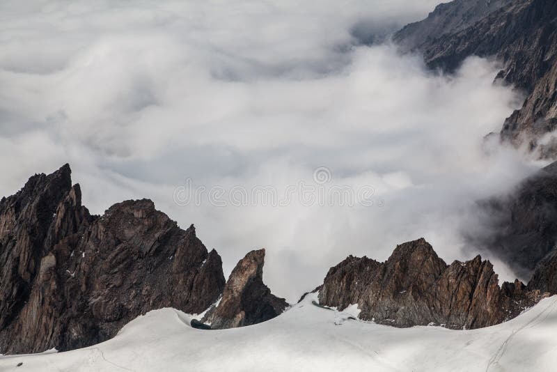 Beautiful Mountain View from Summit Above the Clouds Stock Photo ...
