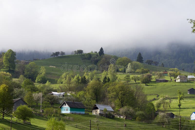 Beautiful Mountains in Early Spring Stock Photo - Image of meadow ...