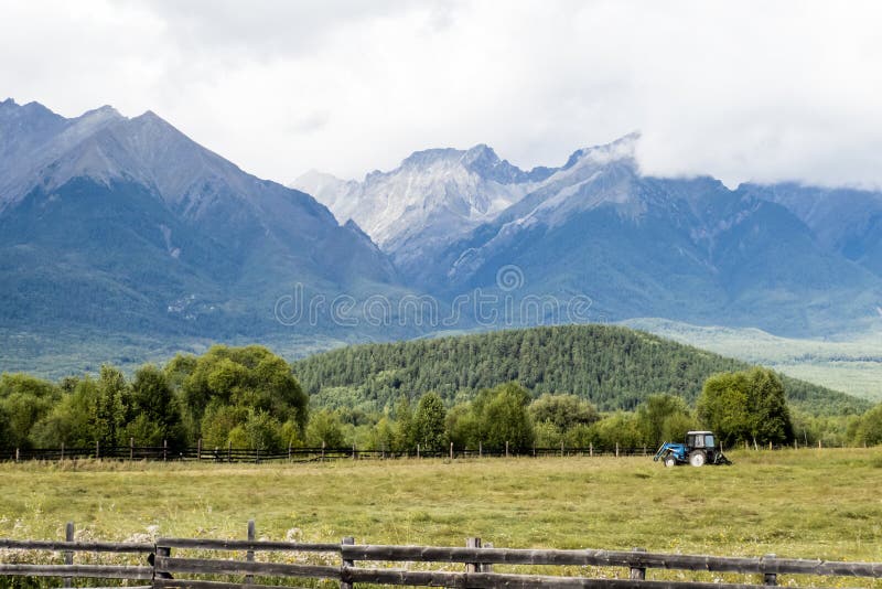 Beautiful Mountains, Landscape of Buryatia Stock Image - Image of field ...