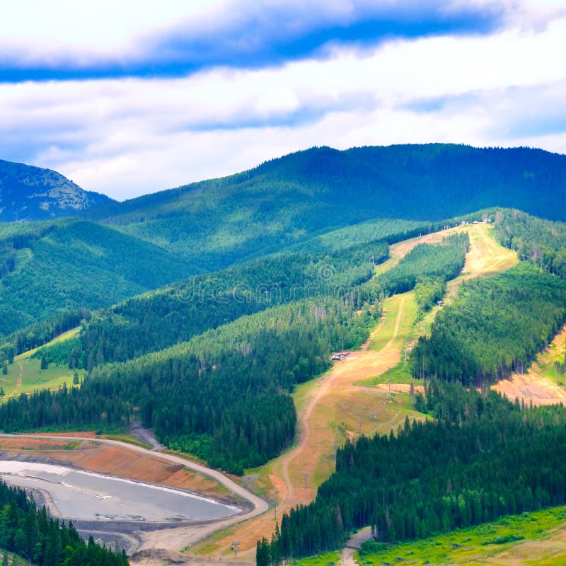 Beautiful Mountains Landscape and Overcast Sky Stock Photo - Image of ...
