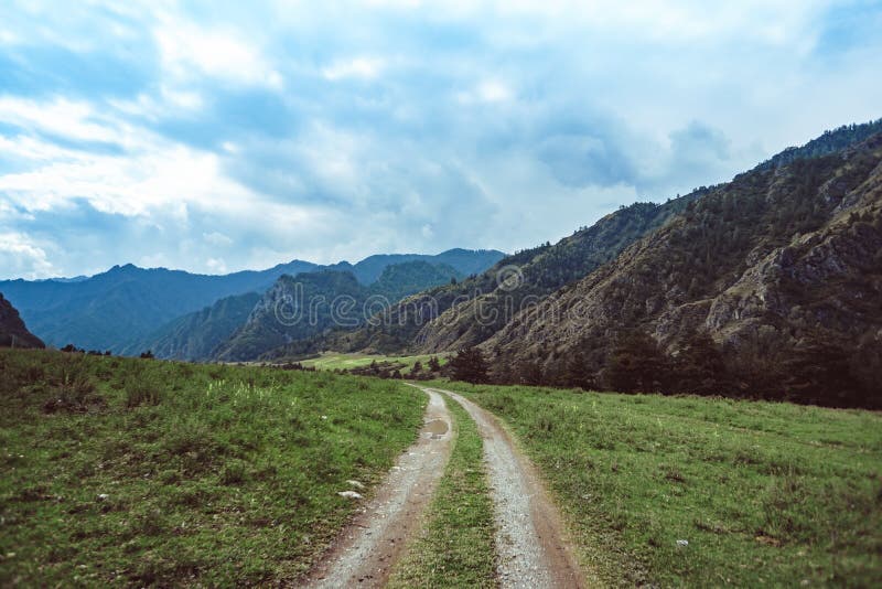 Beautiful Mountainscape Scenery Blue Sky Stock Image - Image of forest ...