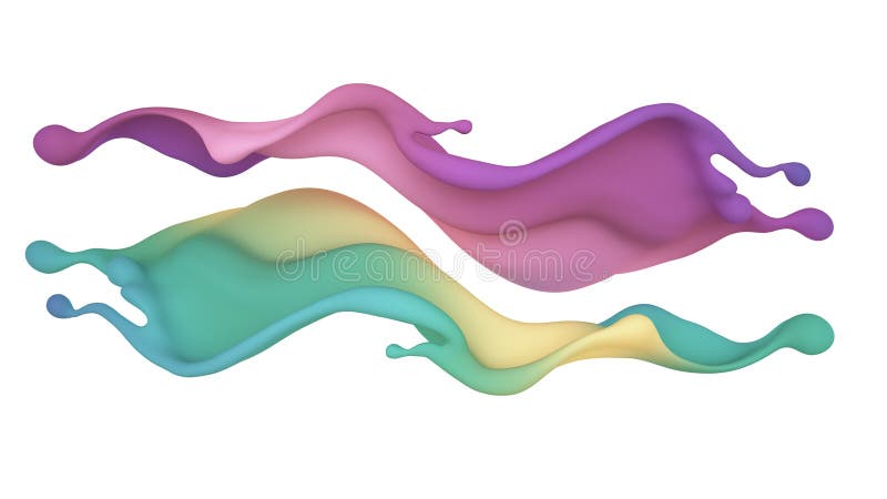 Beautiful Multi-color Splash of Liquid or Paint. 3D Illustration, 3D ...