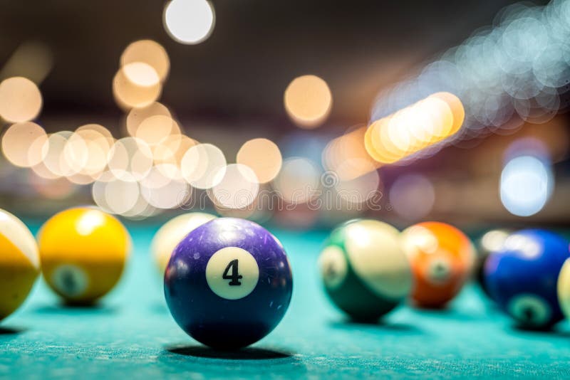 Beautiful Multi-colored Balls with Numbers Lie Under the Light of Lamps ...