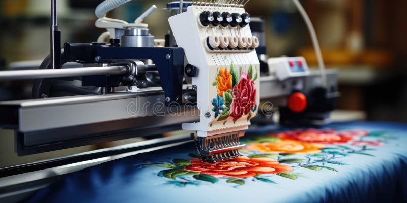 Beautiful Multi-colored Bright Machine Embroidery. Digital Textile ...