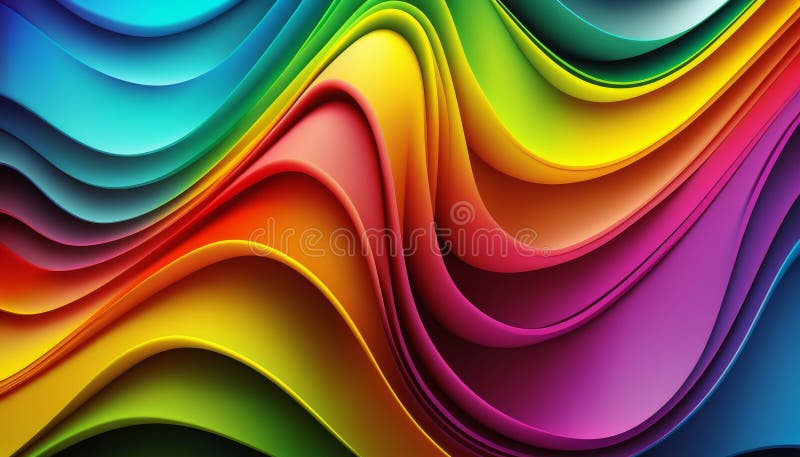 Beautiful Multi-colored Design with Many Wavy Lines Stock Image - Image ...