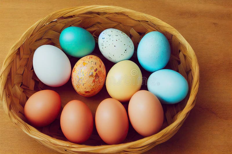 Beautiful Multi-colored Eggs for Cooking Easter Stock Image - Image of ...