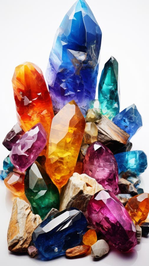 Colored gemstones minerals stock image. Image of polished - 301229195