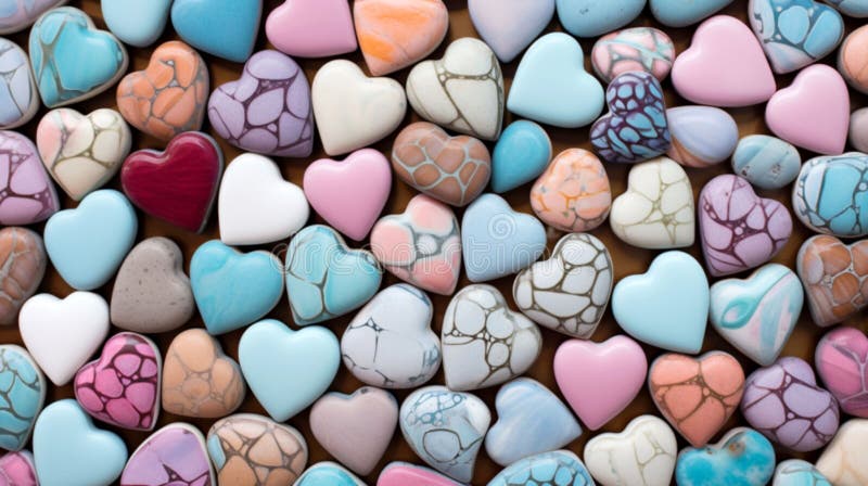 Beautiful Multi-colored Hearts with Stones Stock Image - Image of ...