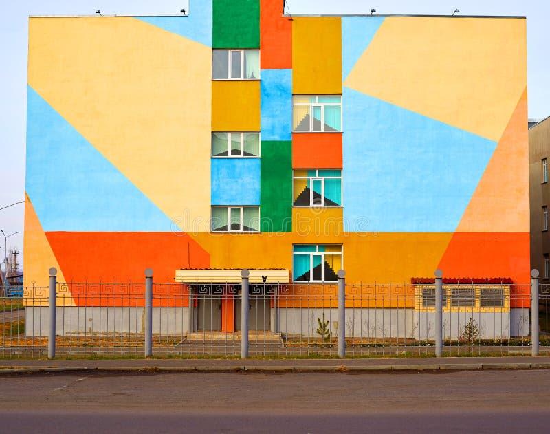 A Beautiful Multi-colored House is Painted with Different Colors of ...