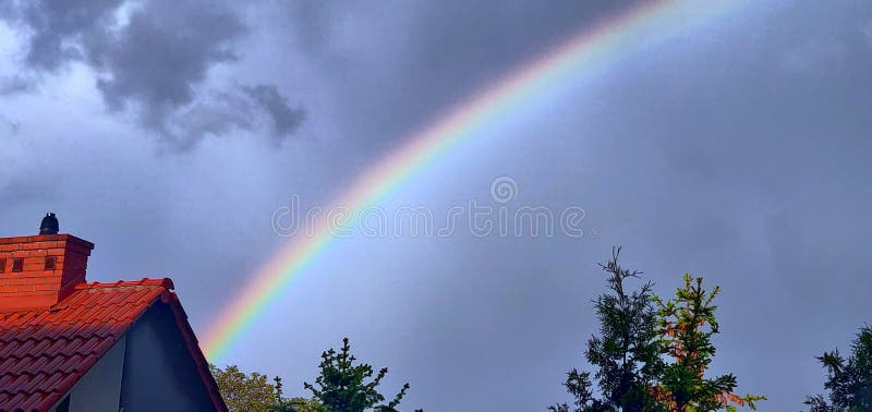 A Beautiful Multi-colored Rainbow that Formed Just after the Storm ...