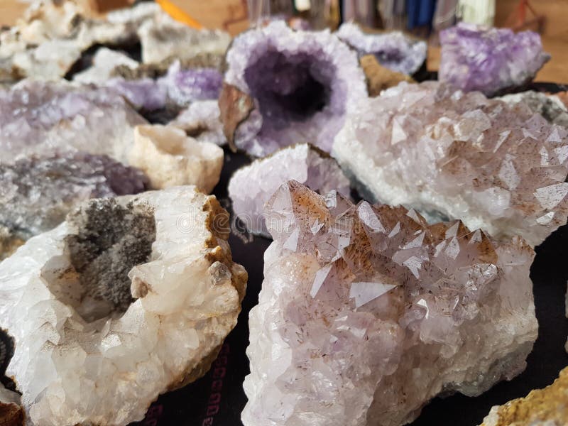 Beautiful, Multi-colored Stones-crystals Stock Photo - Image of stall ...