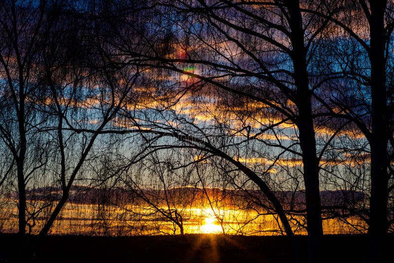 Beautiful Multi-colored Sunset and Blue Sky Stock Image - Image of ...
