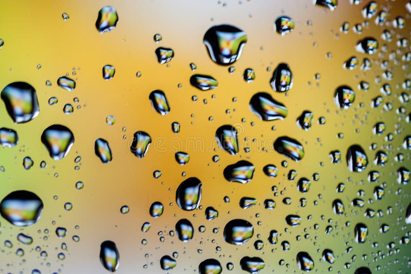 Beautiful Multi-colored Water Droplets on a Glass Stock Photo - Image ...