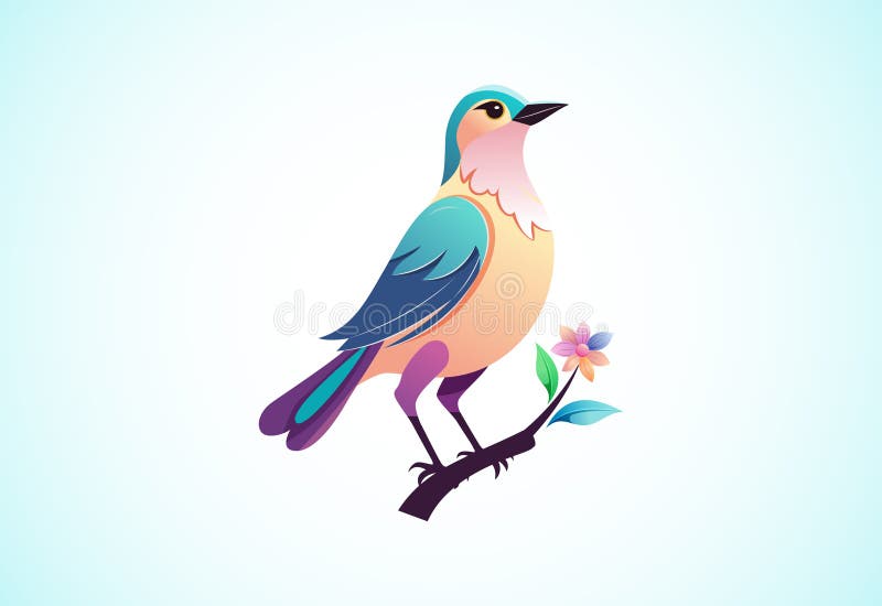 Beautiful Multi Coloured Bird. Bird Logo Design Vector Illustration ...