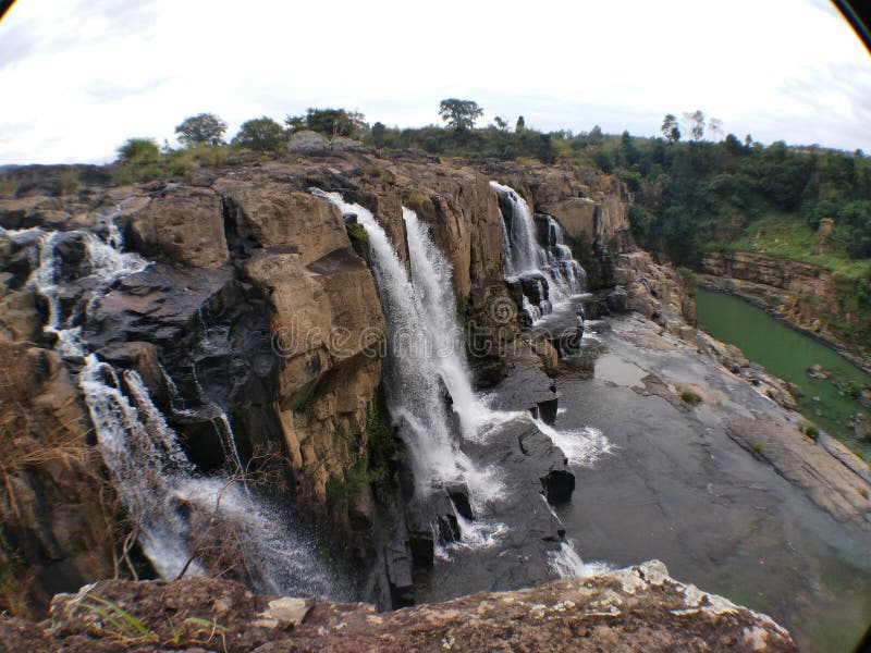 Beautiful Multi-stage Waterfall Landscape Stock Photo - Image of ...