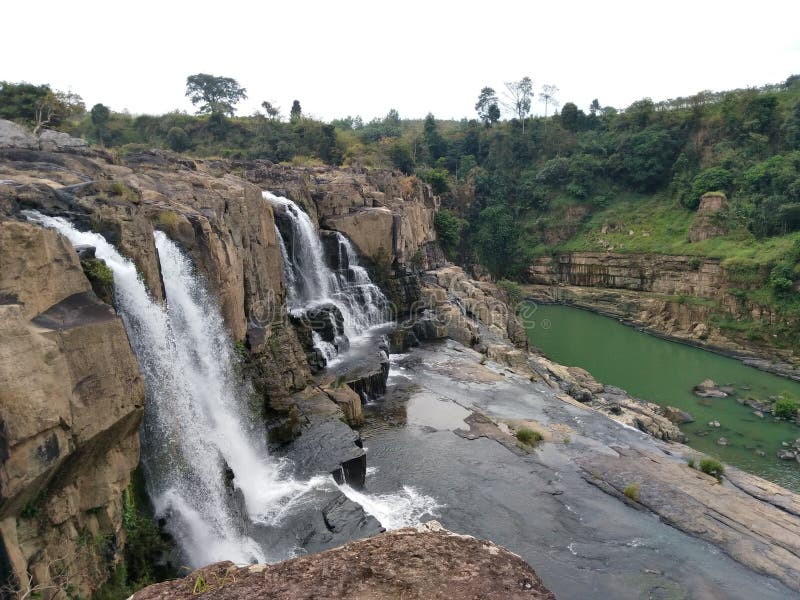 Beautiful Multi-stage Waterfall Landscape Stock Image - Image of ...