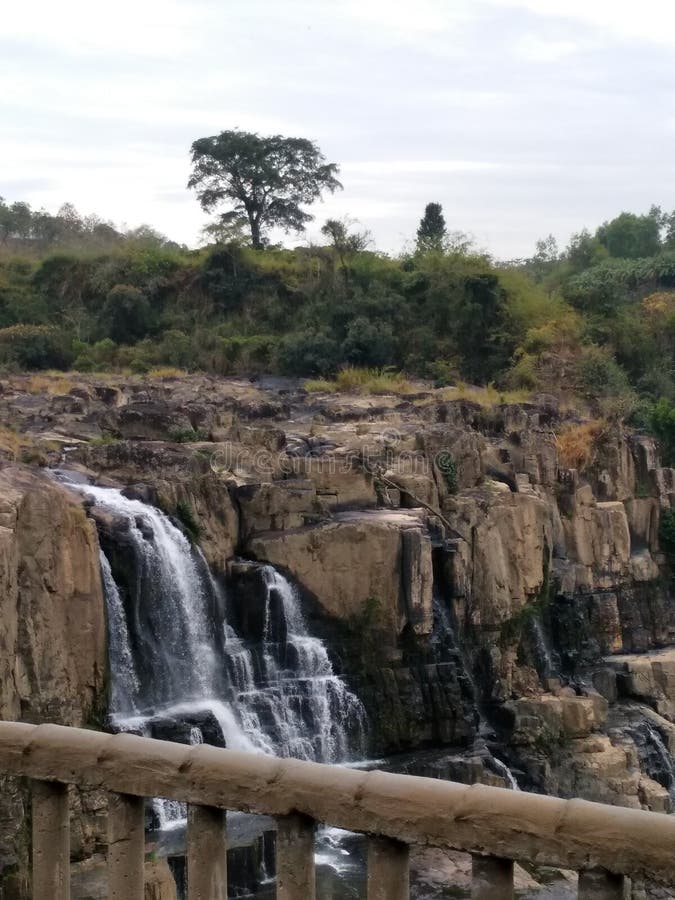 Beautiful Multi-stage Waterfall Landscape Stock Image - Image of ...