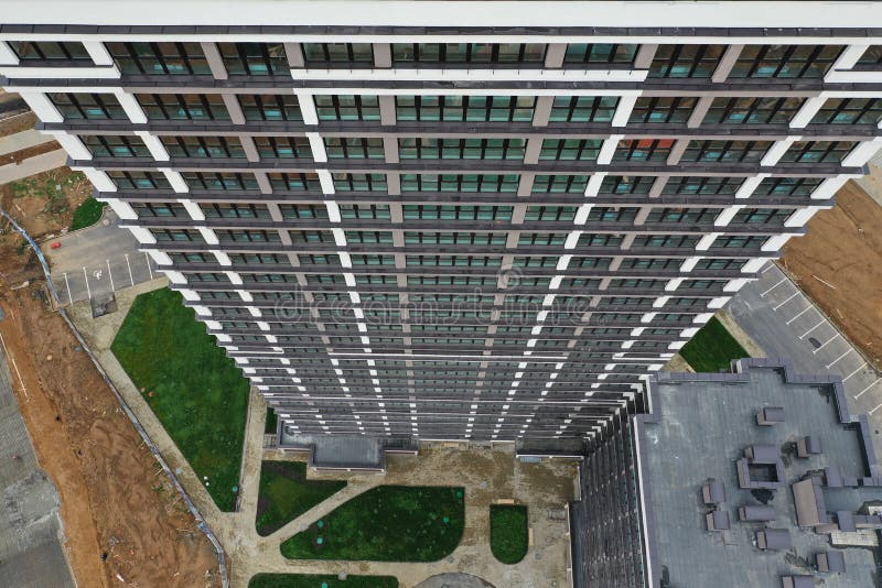 Beautiful Multi-storey Building Standing on Construction Site Top View ...