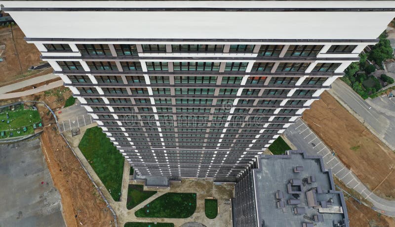 Beautiful Multi-storey Building Standing on Construction Site Top View ...