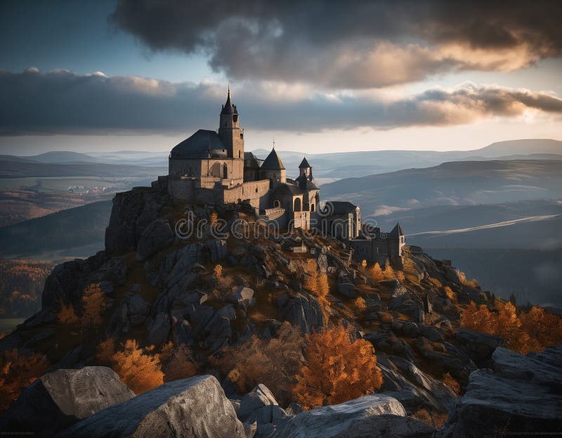 Beautiful Multi-storey Hotel in the Middle of the Mountains Stock Photo ...