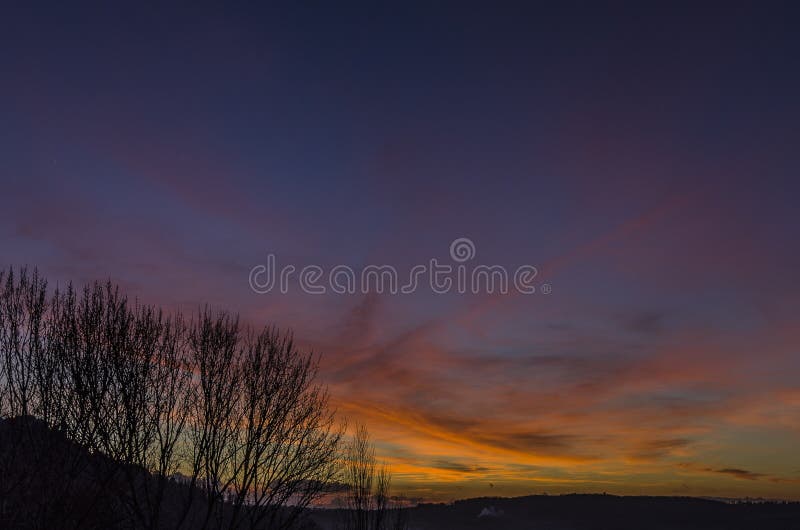 Multicolor Sunset Orange Cloud and Sun on Sky Stock Image - Image of ...