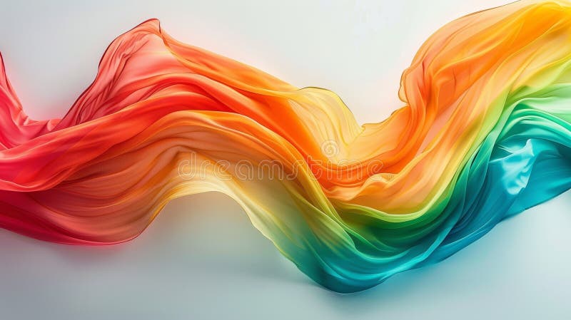 Beautiful Multicolored Flowing Fabric in Motion, Creating an Elegant ...