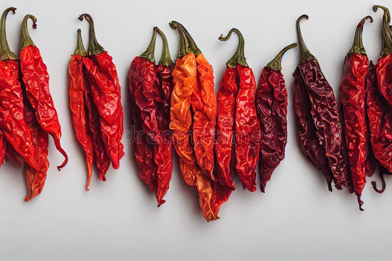 Beautiful Multicolored and Red Hanging Peppers for Making Hot Sauces ...