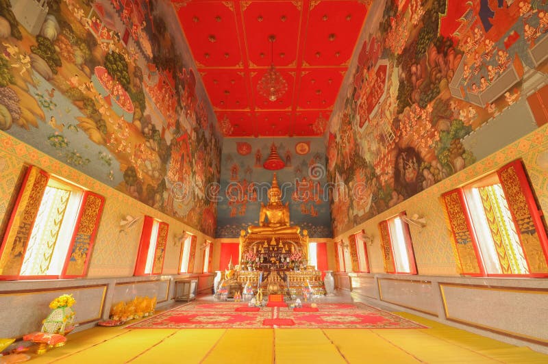 Beautiful Mural in Thai Temple . Stock Photo - Image of mural, thai ...