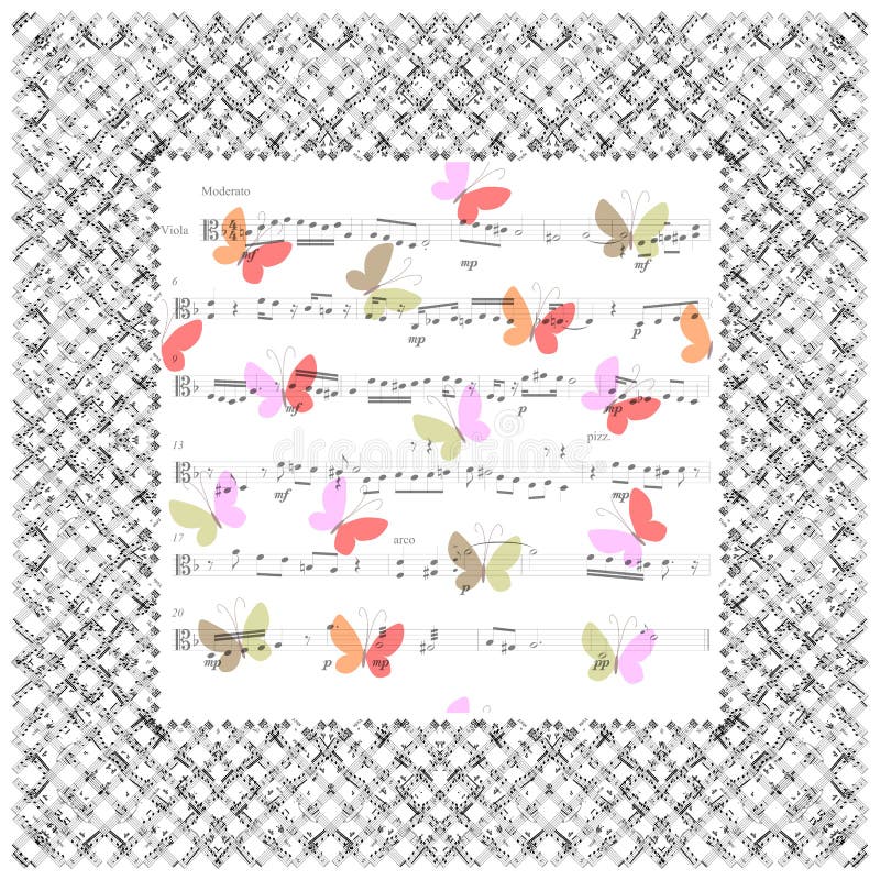 Musical Notes With Butterflies Stock Vector - Illustration of abstract ...