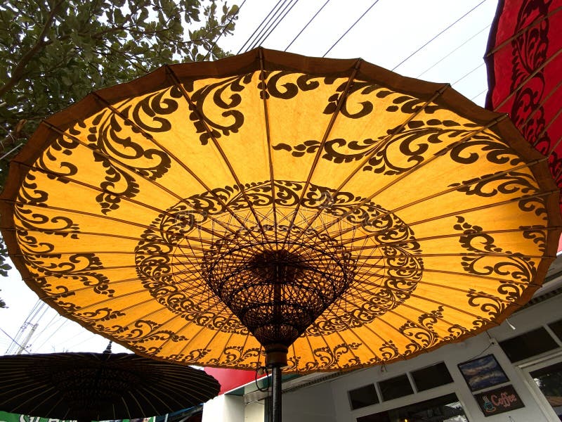 Myanmar Traditional Handmade Umbrella Stock Image - Image of myanmar ...