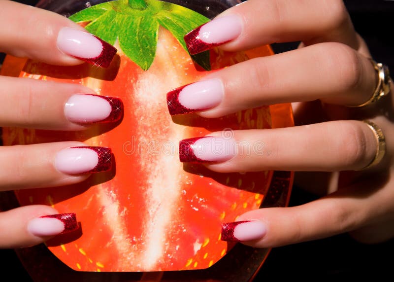 Beautiful nails with Art stock image. Image of brushing - 14456819