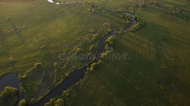 A Beautiful Narrow and Winding River View from Above. Stock Image ...
