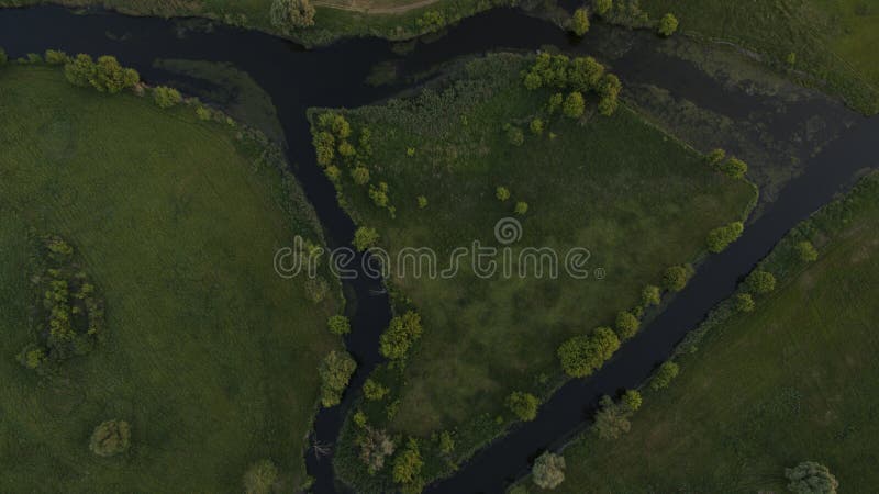A Beautiful Narrow and Winding River View from Above. Stock Image ...