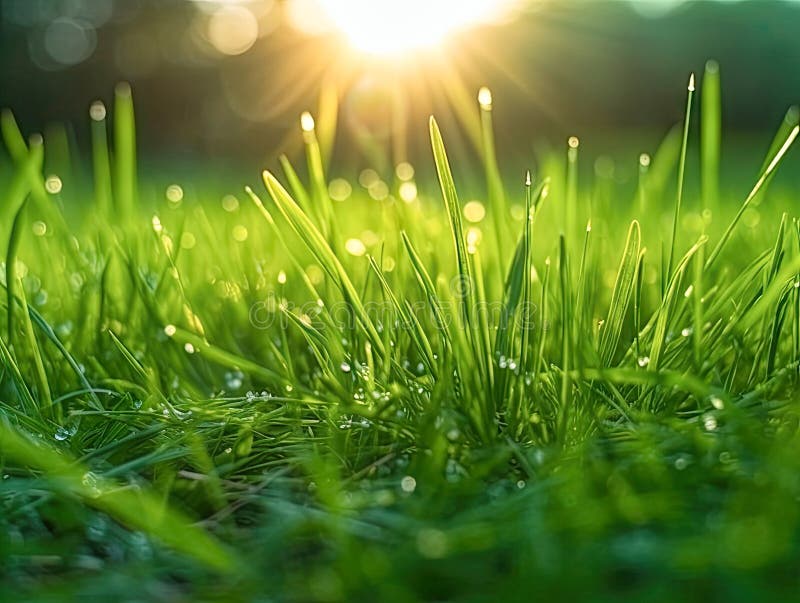 Beautiful Natural Background of Green Grass and Sun Stock Photo - Image ...