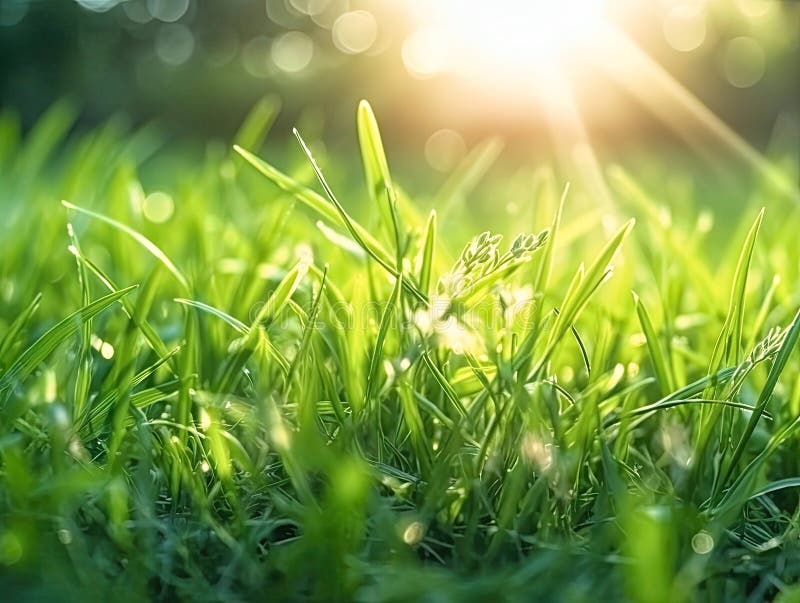 Beautiful Natural Background of Green Grass and Sun Stock Image - Image ...