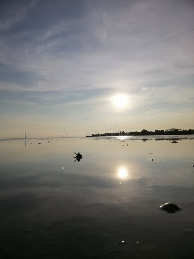 Beautiful Natural Evening Sunset Beach Stock Photo - Image of evening ...