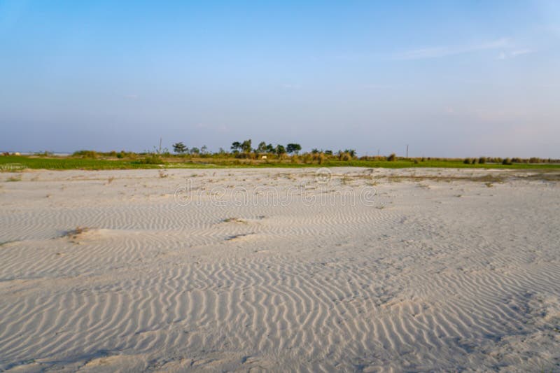 A Beautiful Natural Island Scene with Sand Waves and Blue Sky Stock ...