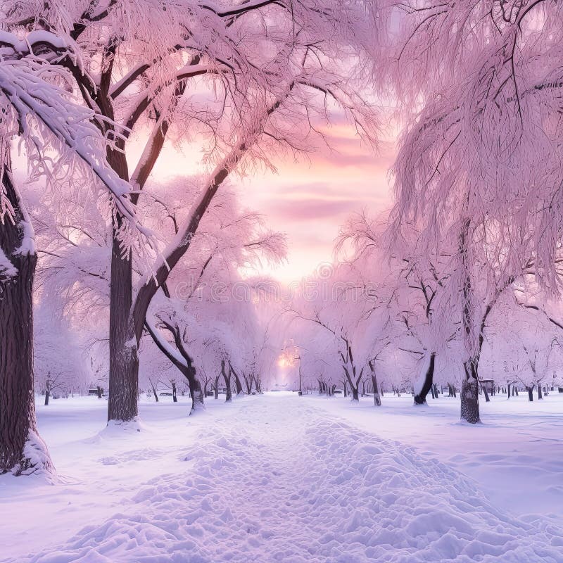 Beautiful Natural Landscape of a City Park in Winte Stock Photo - Image ...