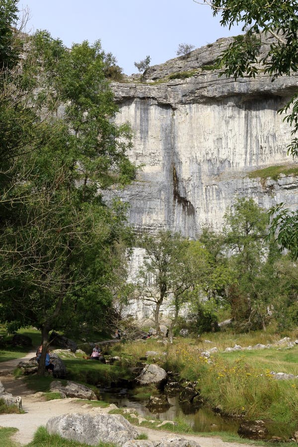 Malham Cove. stock image. Image of limestone, meadow - 233080037
