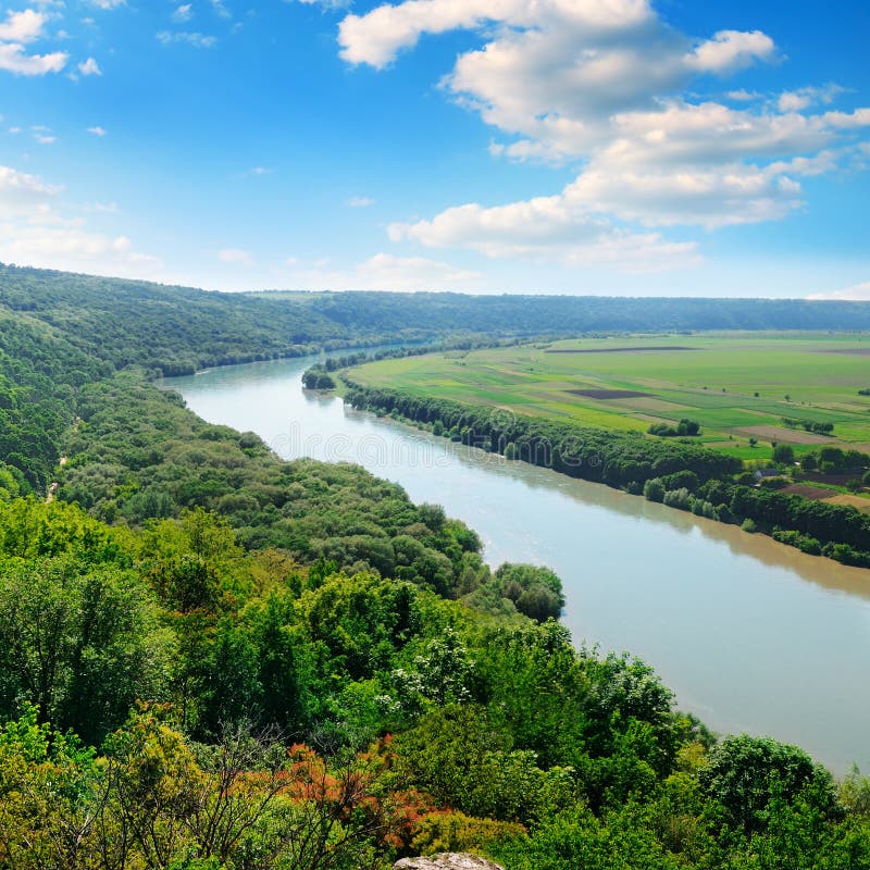 Beautiful Natural Landscape of the River and Forest Stock Image - Image ...